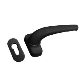 DOMUS Set of handles with escutcheons for aluminum doors, Black