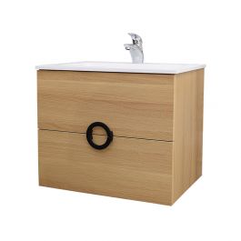 PRISMA countertop sink unit 61cm, Centered sink. Matt white X Beige