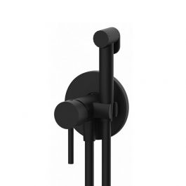 Shut-off mixer with shut-off hand shower 120cm, matt black