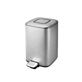 Pedal Dustbin Metal 9L Metallic Silver