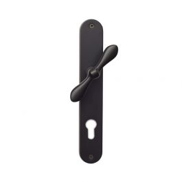 Fiocca - Flat Door Handle with Round modern Plate, Black
