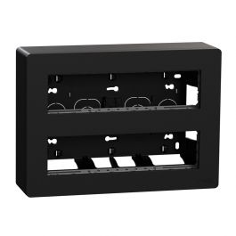 New Unica, horizontal workstation 2x8 modules Mounting Surface, Anthracite