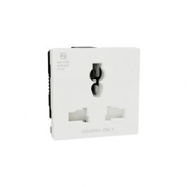 Schneider International Socket outlet, Miluz E, 16A, 250V, 2 Module, White