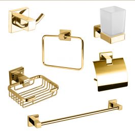 Infinity Bathroom Acceccories Set 6 pcs, Golden.