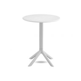 SERENO Dot Round Table 60 with glass, White