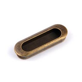 Oval Recessed Handle, Oxide. 90 Mm