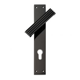 Door Lever Handle Exterior With Plat - Mat Black
