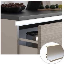 Aluminum “L” Gola Profile Handle 4.10 M Stainless Steel, Radius 0