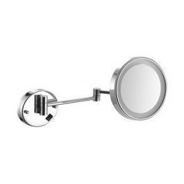 Extensible X3 Magnifying Mirror With Led In Chromed Brass And Stainless ...