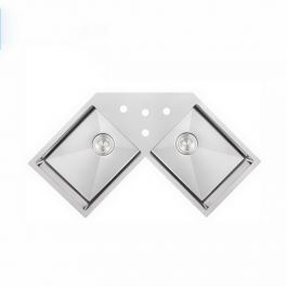 Butterfly Corner Stainless Steel Kitchen Sink Double Bowl