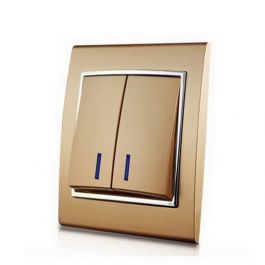 2 Gang 1 Way Switch With Indicator