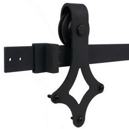 Black sliding door system carbon steel with black powder coating finish ...