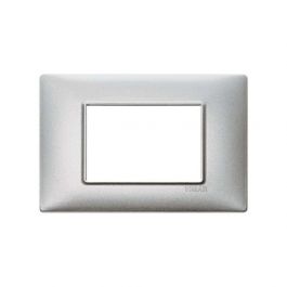 Plana,Cover Frame 3 modules, Metallized silver