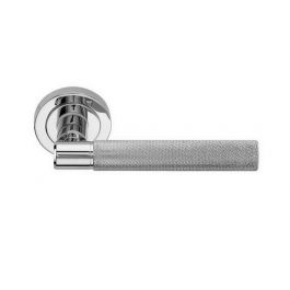Door Handle Techno Grip With Rosette + Wc Thumbturn, Chrome
