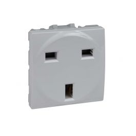 Socket-Outlet 1 S.O. - 2P+E, Shutters, Uk - 2 M - White